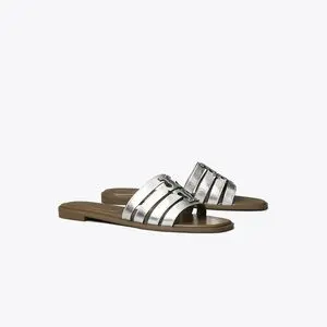Women's Metallic Slide Sandals