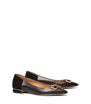 Tory Burch Gigi Mixed-material Pointed-toe Flat