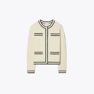 Tory Burch Kendra Cardigan - French Cream/medium Navy