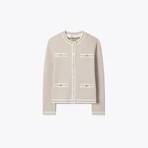 Tory Burch Kendra Cardigan - Gray/new Ivory