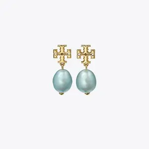 Tory Burch Moondance Pearl Drop Earrings Tory Silver/blue