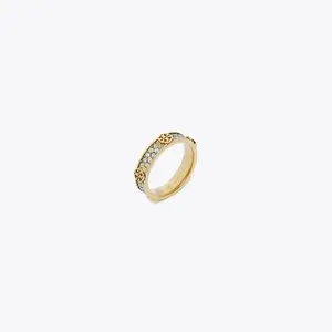 Tory Burch Icon Pavé Ring - Tory Gold/crystal
