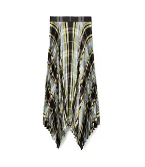 Tory Burch Tory Burch Sunburst Pleated Skirt Madras Silk Dupioni