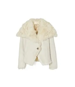 Tory Burch Shearling Jacket White