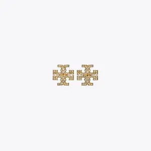 Tory Burch Icon Pavé Stud Earrings - Tory Gold/crystal