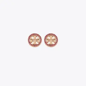 Tory Burch Icon Pavé Stud Earrings Tory Gold/ruby