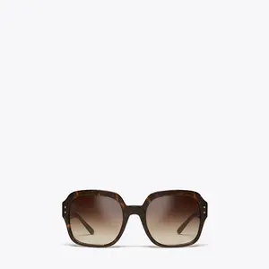 Tory Burch Oversized Square Sunglasses - Dark Tortoise