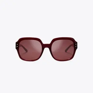Tory Burch Tory Burch Oversized Square Sunglasses Oxblood