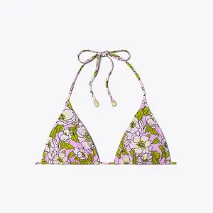 Tory Burch Tory Burch String Bikini Top Pink Bold Flower
