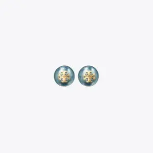 Tory Burch Moondance Pearl Stud Earrings Tory Gold/blue