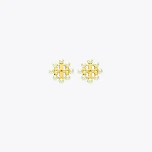 Tory Burch Moondance Pearl Stud Earrings Tory Gold/cream