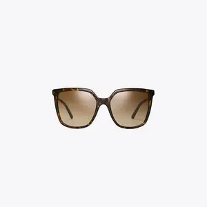 Tory Burch Tory Burch Miller Square Sunglasses Dark Tortoise