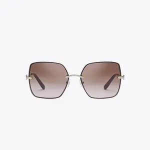 Tory Burch Tory Burch Miller Square Sunglasses Gold/brown