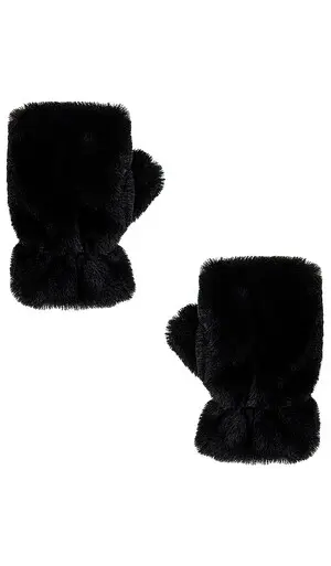 Apparis Ariel Faux Fur Mittens - Noir