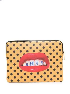 SELETTI Polka-dot Print Laptop Case - Yellow