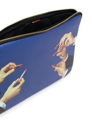 SELETTI Lipstick Print Laptop Case