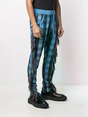 Alchemist Fringe-trim Checked Trousers