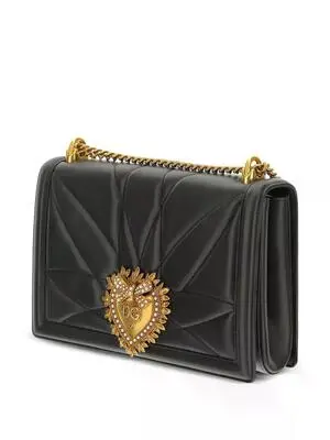 Dolce & Gabbana Large Devotion Quilted Shoulder Bag - Black