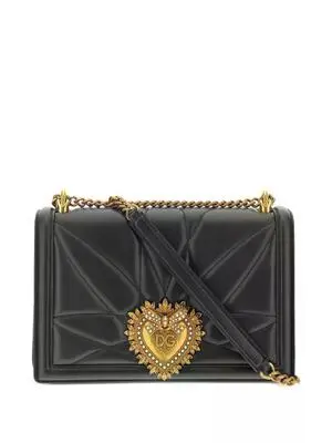 Dolce & Gabbana Large Devotion Quilted Shoulder Bag - Black
