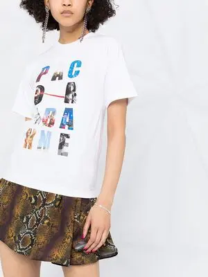 Rabanne Organic Cotton Logo Print T-shirt