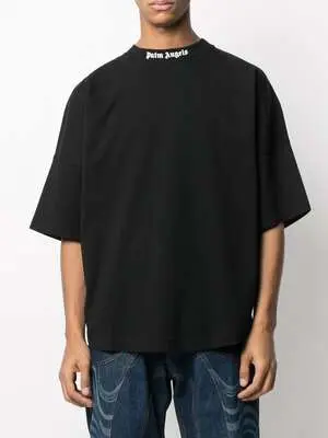 Palm Angels Logo-print Cotton T-shirt - Black