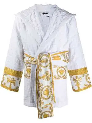 Versace I Love Baroque Short Robe - White