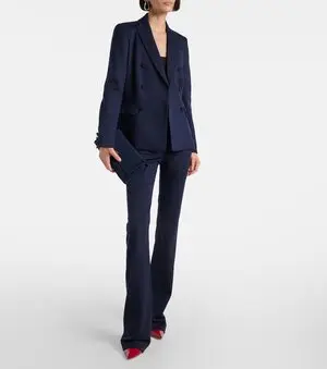 Altuzarra Serge Stretch-wool Bootcut Trousers - Blue