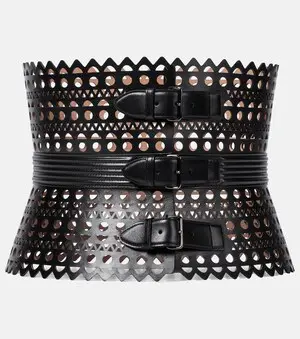 Alaïa Vienne Leather Corset Belt - Black