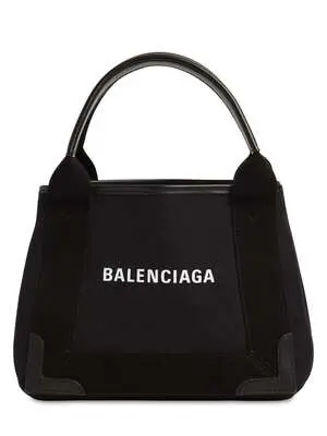 Balenciaga Xs Navy Cabas Canvas Bag