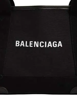 Balenciaga Xs Navy Cabas Canvas Bag
