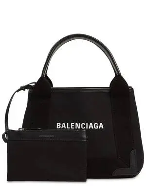 Balenciaga Xs Navy Cabas Canvas Bag