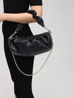 Manu Atelier Ruched Cylinder Chain Xx Bag