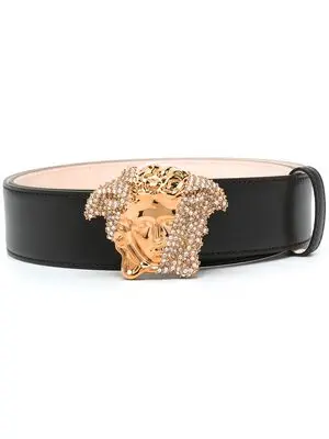 Versace La Medusa Leather Belt - Black