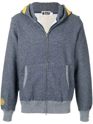 A BATHING APE Patch Detailing Zipped Hoodie - Blue