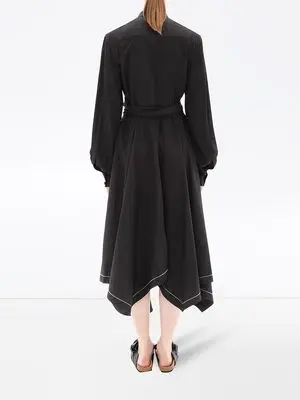 JW Anderson Wrap-style Midi Shirt Dress With Band Collar And Tie Detail