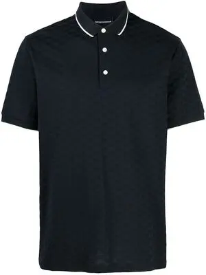 Emporio Armani Textured Knit Polo Shirt