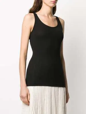 Vince Ribbed Tank Top - Black