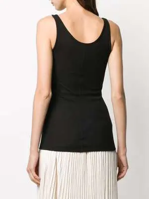 Vince Ribbed Tank Top - Black