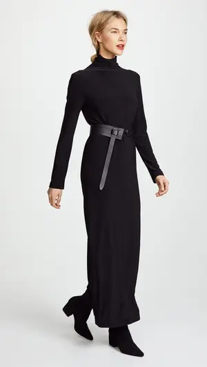 Norma Kamali Turtleneck Gown - Black
