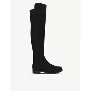 STUART WEITZMAN 5050 Suede Heeled Over-the-knee Boots - Black