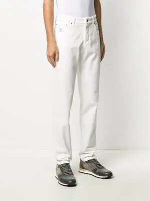 Brunello Cucinelli Mid-waist Straight-leg Jeans - White