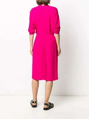 Marni Ruched-sleeves Tie-neck Day Dress