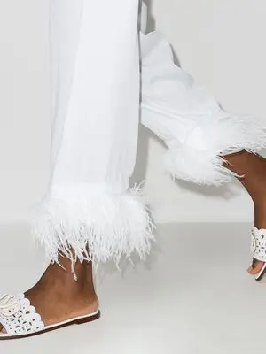 Sleeper Feather-trim Two-piece Pyjama - White