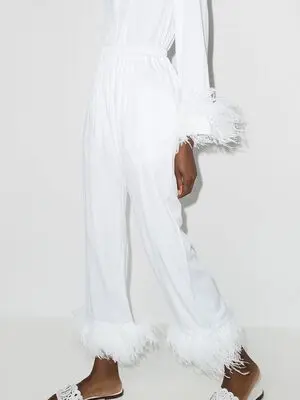 Sleeper Feather-trim Two-piece Pyjama - White