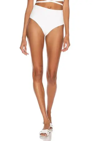 Matteau High Waist Bikini Bottom - Chalk Crinkle