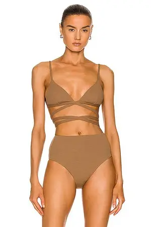 Matteau Matteau Wrap Triangle Bikini Top Cinnamon Crinkle