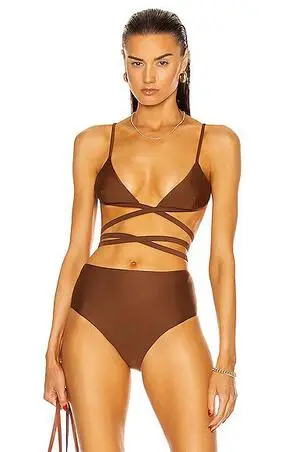 Matteau Matteau Wrap Triangle Bikini Top Pecan