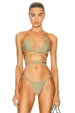 Matteau Matteau Wrap Triangle Bikini Top Sage