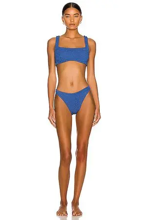 Hunza G Xandra Swimsuit Metallic Denim