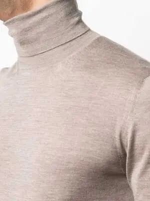 CRUCIANI Roll Neck Jumper - Brown
